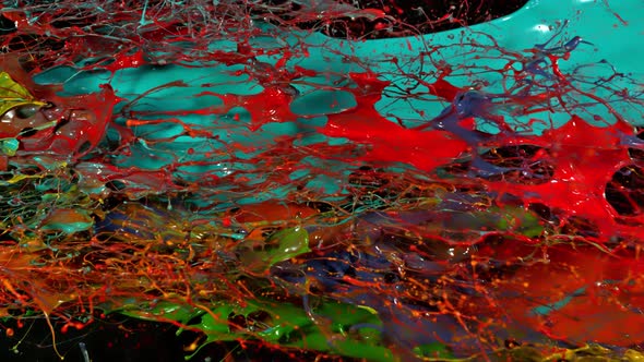 Super Slow Motion of Splashing Colors at 1000 Fps., Stock Footage ...