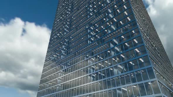 Skyscraper Building Against the Cloudscape Timelapse with Blue Sky ...