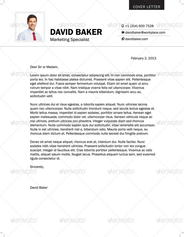 Resume Cover Letter - A4 and US Letter Sizes, Print Templates ...