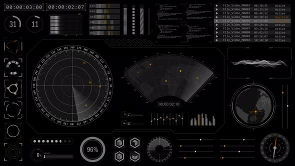 Sonar radar screen searching an object with futuristic HUD UI ...