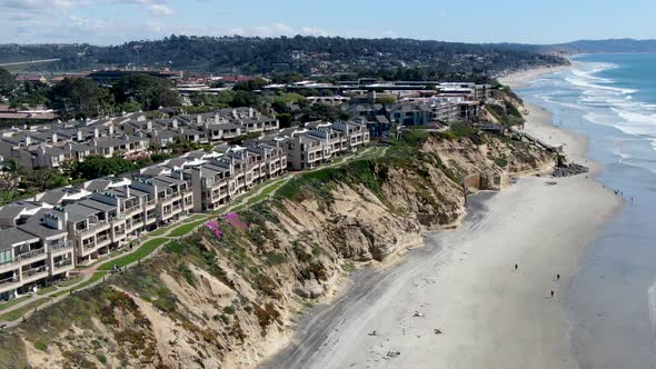 Aerial View of Solana Beach with Pacific Ocean, Coastal City in San ...