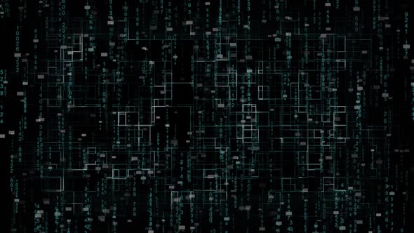 Computer Network With Matrix Background, Motion Graphics | VideoHive