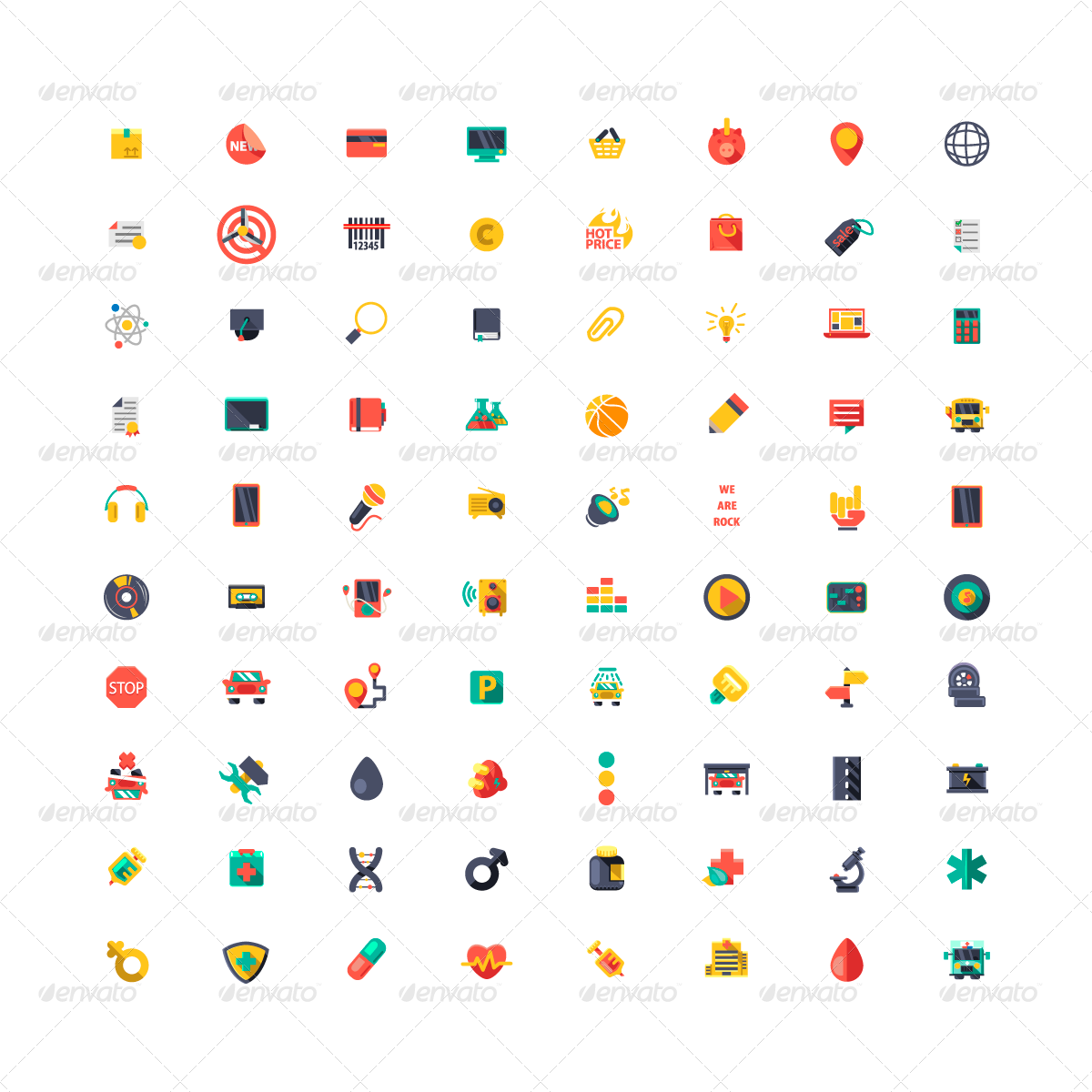Flat Icons, Icons | GraphicRiver