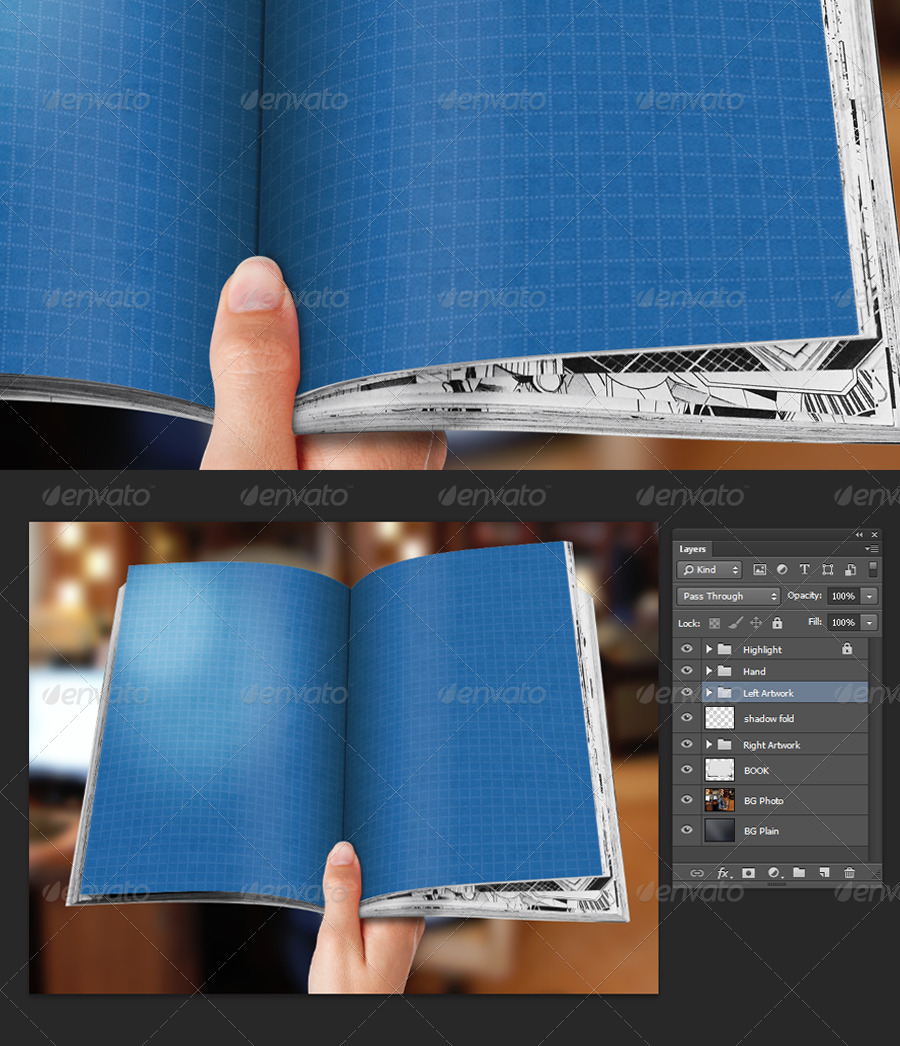 Manga Japanese Comics Mock up, Graphics | GraphicRiver