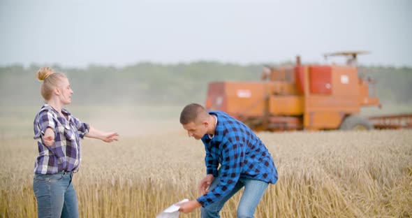 Agriculture Business - Two Farmers Are Arguing at Farm, Stock Footage