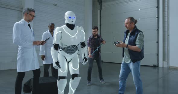 Scientists Testing Robots Stability, Stock Footage | VideoHive