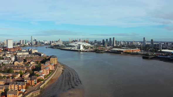 Aerial Bird's Eye View of the Iconic O2 Arena Near Isle of Dogs, Stock ...