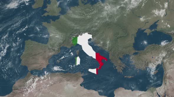4K Globe Map of Italy with a flag (Highlighted), Motion Graphics ...