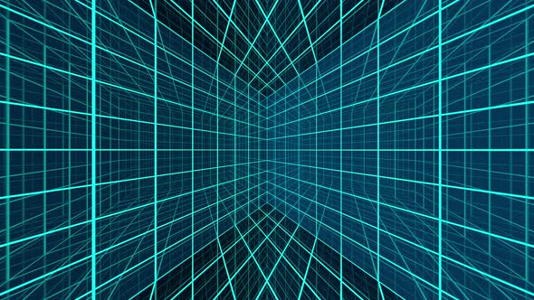 Rotating Wireframe Reflective Cube Animation 4K seamless loop, Motion ...