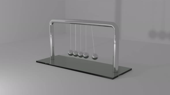 Newton's cradle loopable animation shows conservation of momentum in a ...