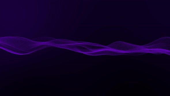 Purple Color Digital Particle Line Wave Animation, Motion Graphics