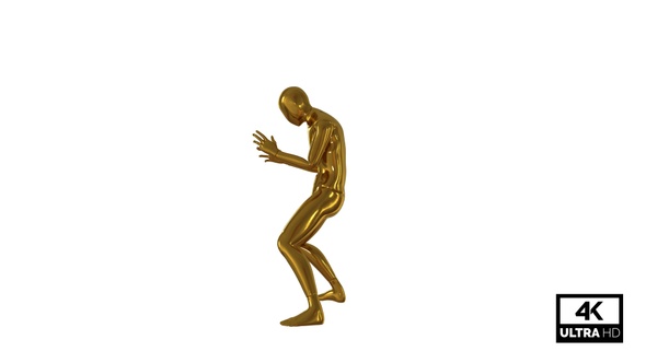 Modern Twerk Dancing Character Animation Golden V3, Motion Graphics