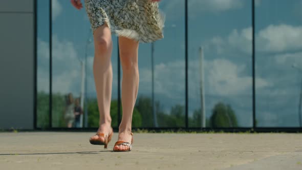 Female Legs Walking Forward And Stepping Over The Obstacle, Stock Footage