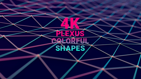 Colorful Waving Plexus With Dark Surfaces, Motion Graphics | VideoHive