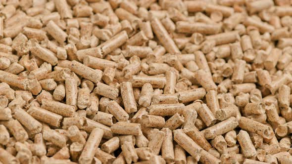 Looped Closeup Rotation of Compacted Wooden Sawdust Pellets, Stock Footage