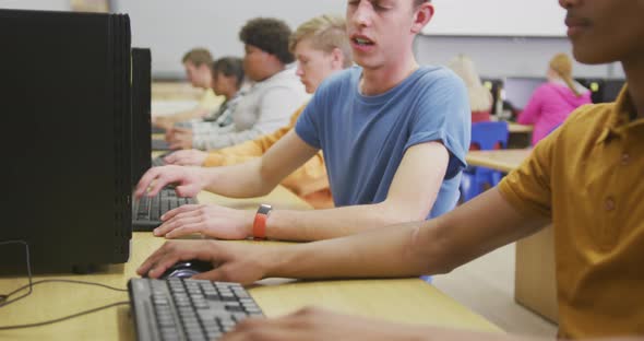 Students working on computers in high school class, Stock Footage ...
