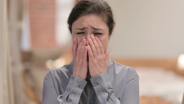 Portrait of Young Indian Woman Crying at the Camera, Stock Footage