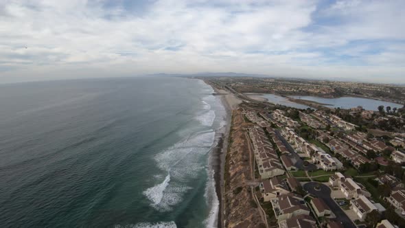 Grandview Surf Beach Flying Towards Batiquitos Lagoon State Marine ...