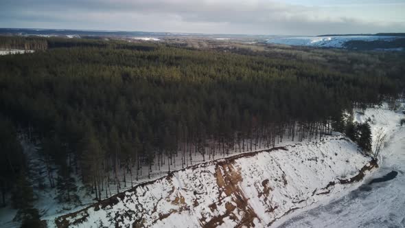 Aerial View of Winter in Sunlight, Stock Footage | VideoHive