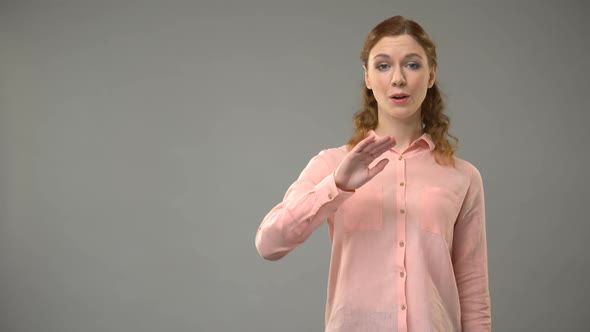 Teacher Saying You Are Welcome in Sign Language Lady Showing Words in ...