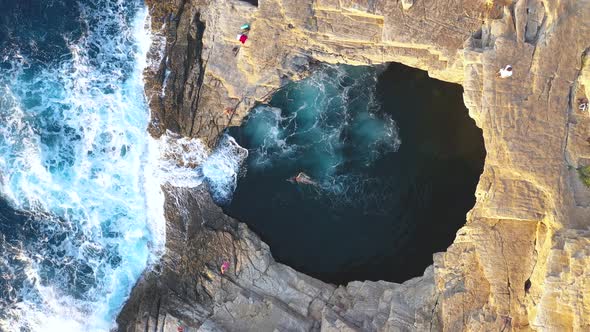 Above View of Giola Lagoon Near the Sea, in Thassos Island, Greece ...