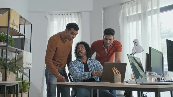 Team of Indian Programmers Discussing Work in Office, Stock Footage