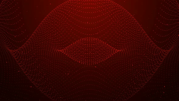 Red Color Background Digital Particle Animation, Motion Graphics ...