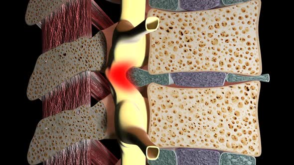 Spinal Nerve Irritation Caused By Bulged Disc, Motion Graphics | VideoHive