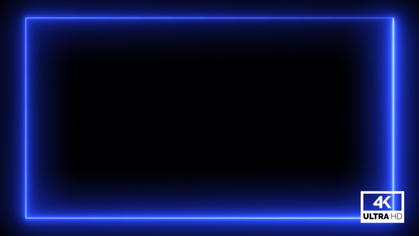 Blue Neon Rectangle Frame Looped V3, Motion Graphics | VideoHive