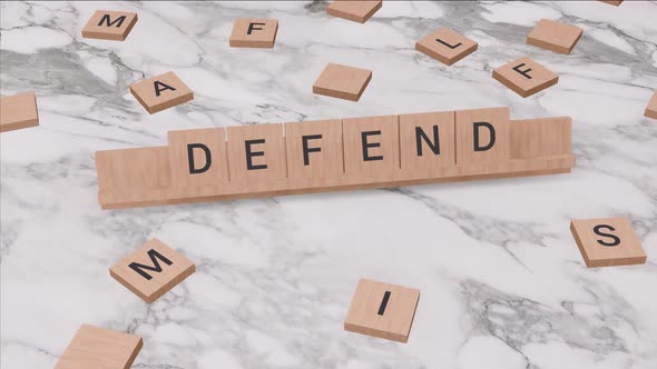 Defend word on scrabble, Motion Graphics | VideoHive