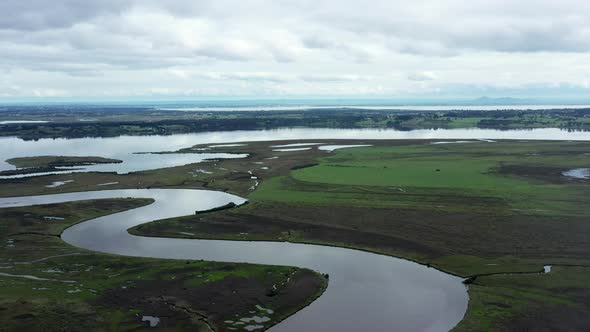 AERIAL Winding River, Internationally Important Wetlands And Lake ...