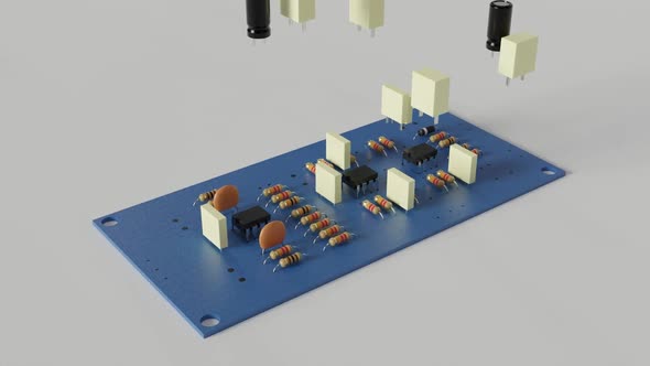 Electronics components falling on a circuit board, Stock Footage ...