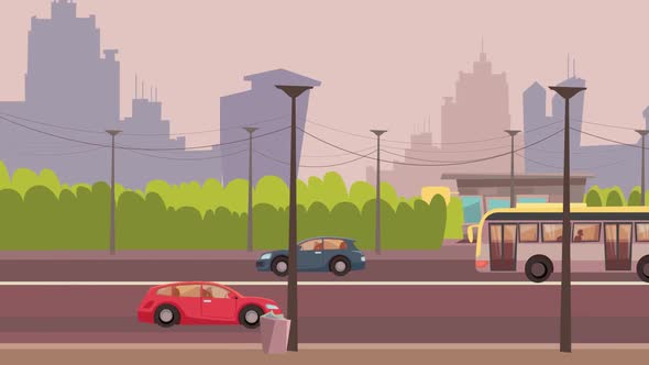 Vehicles Moving on a Road, Motion Graphics | VideoHive