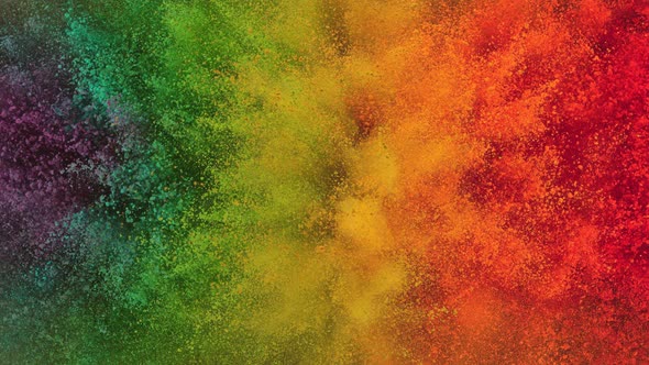 Super Slow Motion Shot of Rainbow Color Powder Explosion Isolated on ...