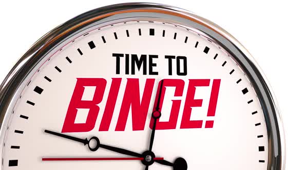 Time To Binge Clock Consume More Words 3d Animation, Motion Graphics