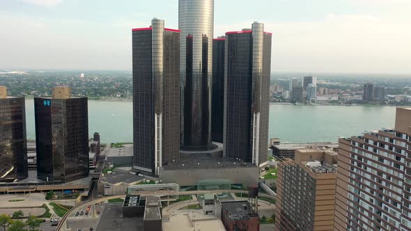 WORLD FAMOUS GMC TOWER IN DETROIT MI., Stock Footage | VideoHive