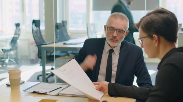Colleagues Discussing Financial Report in Office, Stock Footage | VideoHive