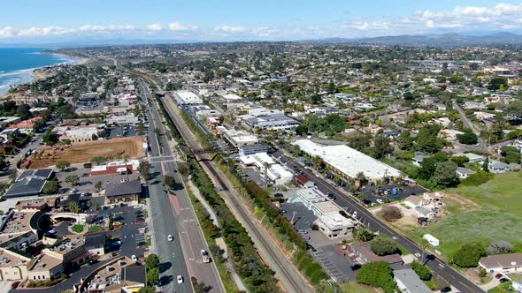 Aerial View of Solana Beach, Coastal City in San Diego County, Stock ...