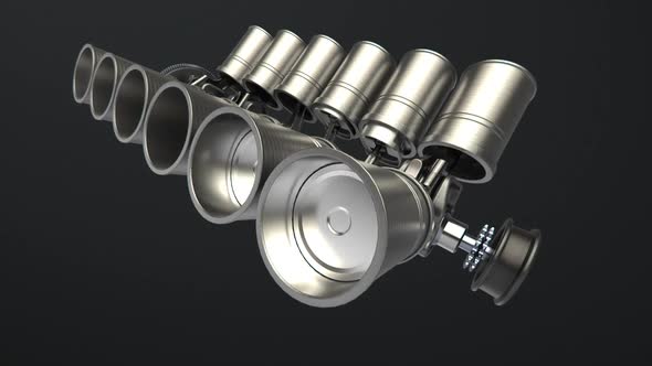 Engine Pistons V12, Motion Graphics | VideoHive
