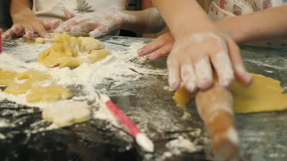 Close up view of kids making cookies, Stock Footage | VideoHive