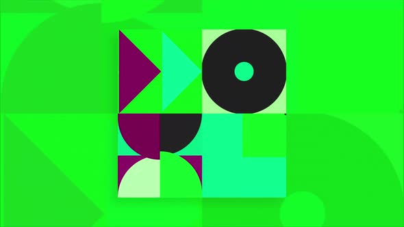 Abstract Rhythmically Moving Geometric Flat Figures, Motion Graphics