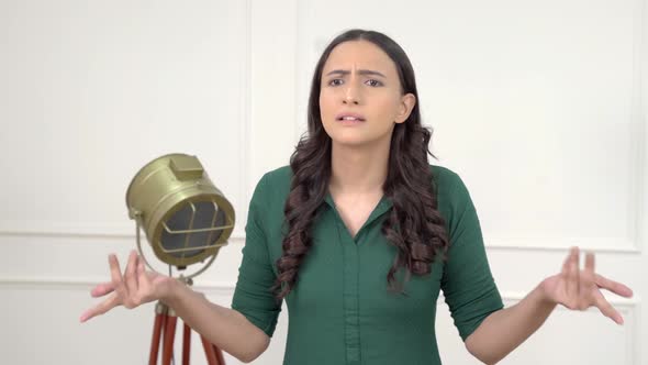 Confused Indian girl asking questions, Stock Footage | VideoHive