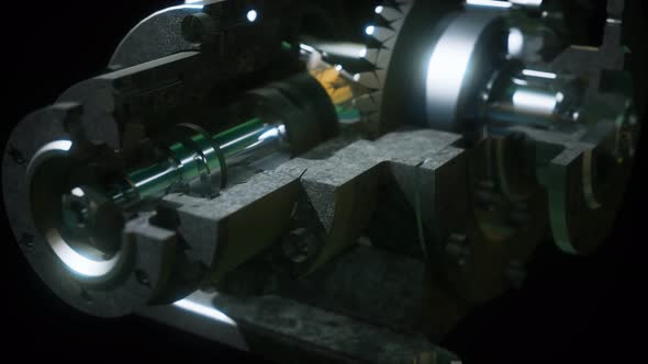 Metal Closeup Gear Box, Motion Graphics | VideoHive