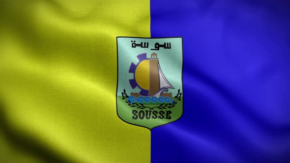 Commune Sousse Flag Loop Background 4K, Motion Graphics | VideoHive