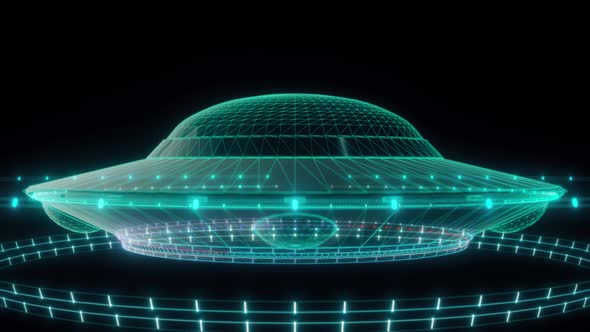 Ufo Flying Saucer Hud Hologram 4k, Motion Graphics | VideoHive