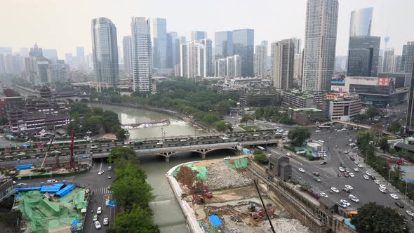 Chengdu Traffic and Construction, Aerial China, Stock Footage | VideoHive
