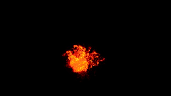 Inferno burst red small fire flame in the center of the screen Isolated ...