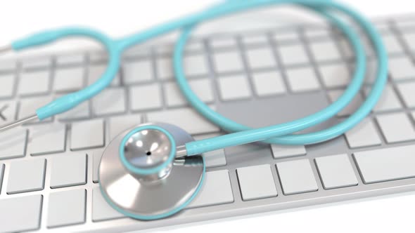 Stethoscope on Keyboard with CHECK Text, Motion Graphics | VideoHive