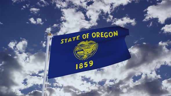 Oregon Flag With Sky, Motion Graphics | VideoHive