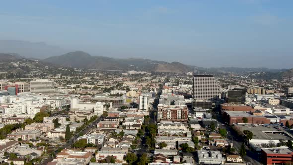 Aerial View of Downtown Glendale, City in Los Angeles , Stock Footage